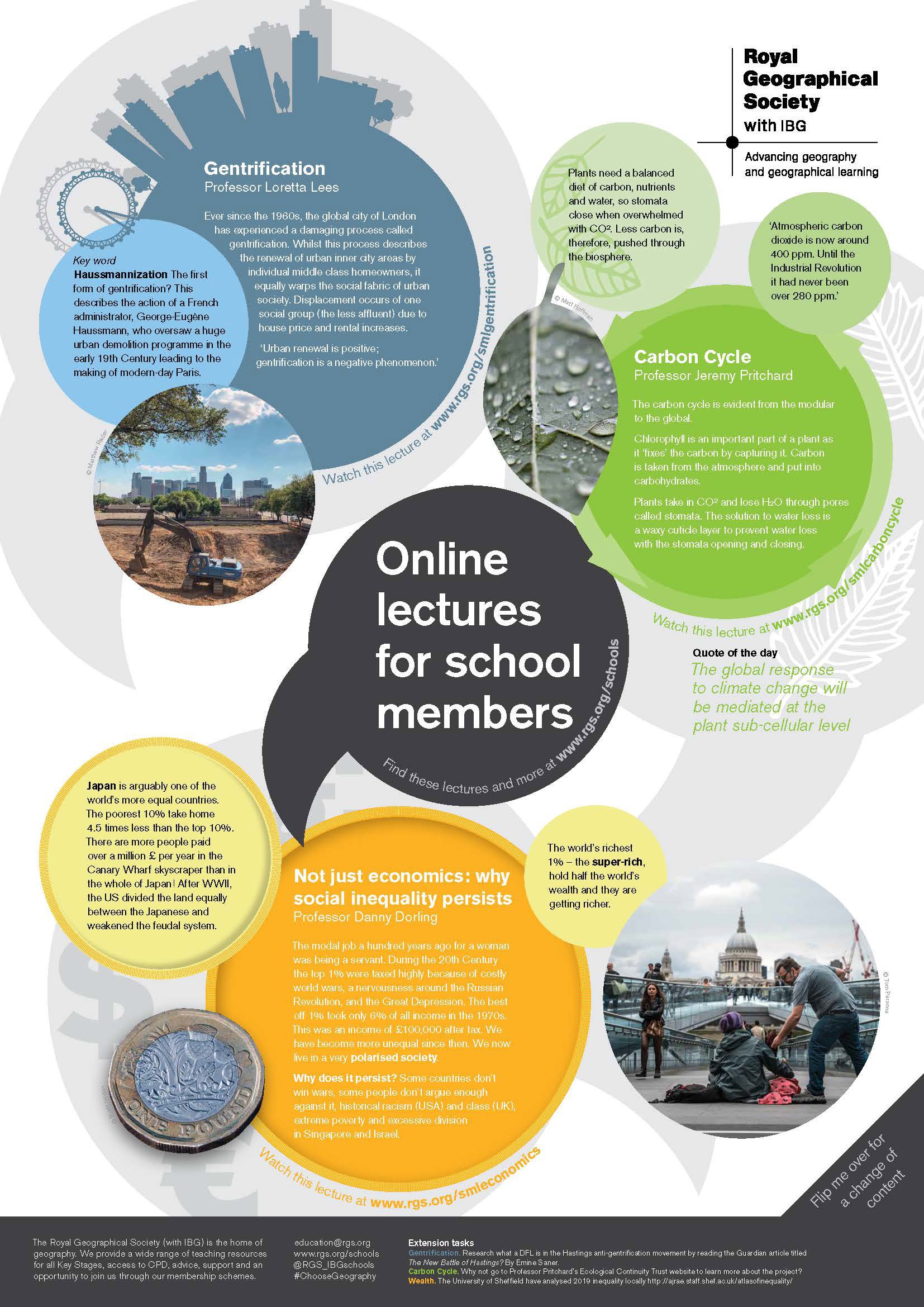 Online lectures for School Members poster - RGS